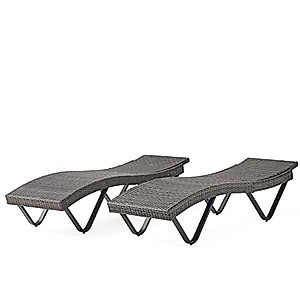 Christopher Knight Home San Marcos Chaise Lounge Set, 2-Pcs Set, Grey