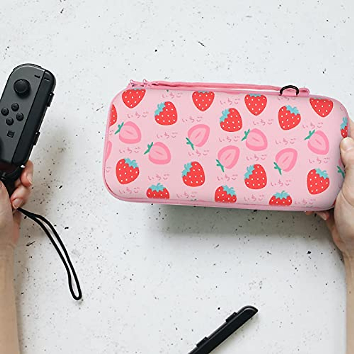 SOLUSTRE Carry Case for Switch Lite Console Fruit Design Cross- body Bag Joystick Portable Cover Cases Game Console Bag Crossbody Handbag for Switch Lite Red