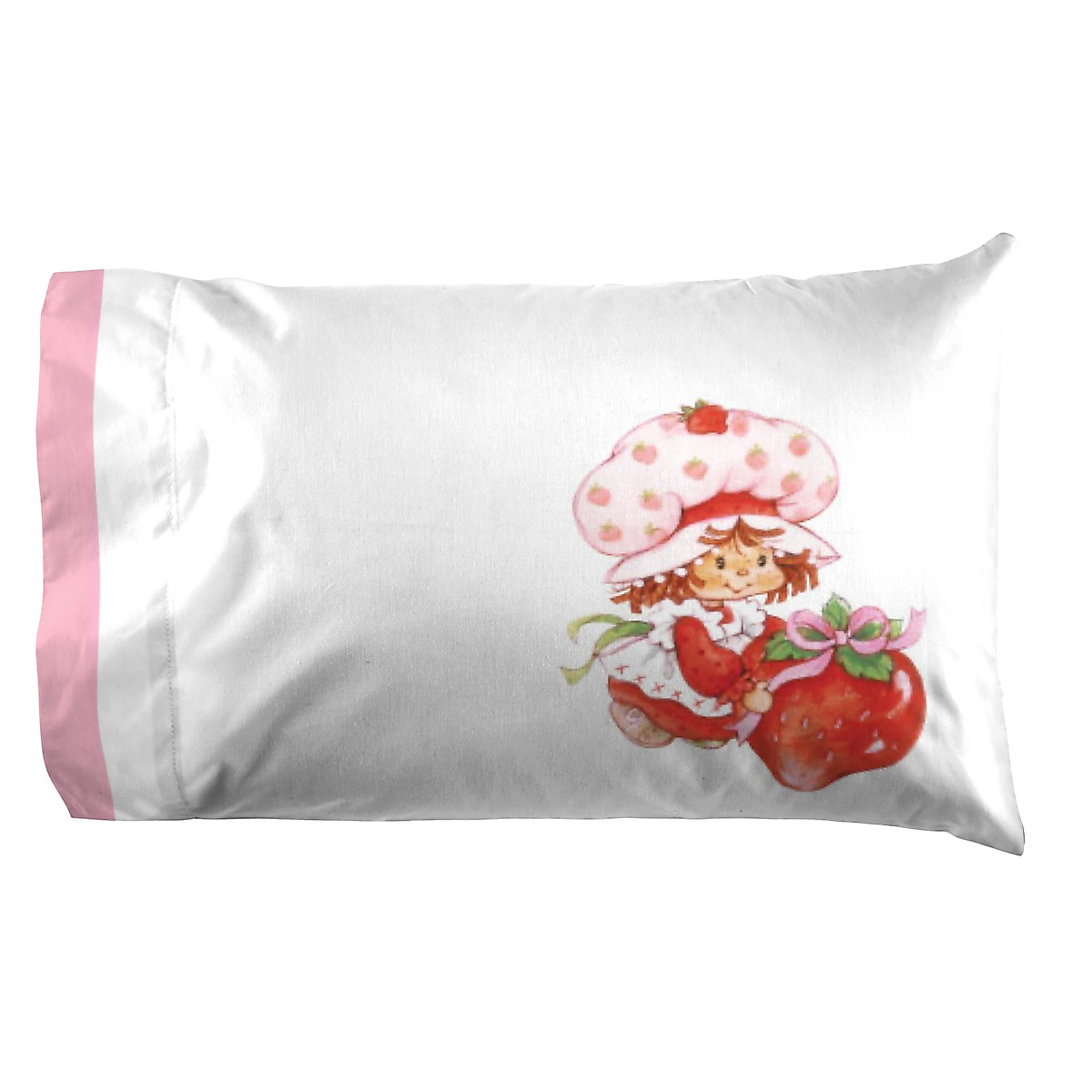 Jay Franco Strawberry Shortcake Full Size Sheet Set - Super Soft Kids 4 Piece Bedding Set - Microfiber Sheets Includes Reversible Pillow Covers