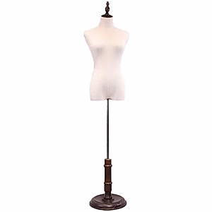 Mannequin Display Stand Mannequin Bust, Half Body Mannequins Female Clothing Store Window Dummy Model Wooden Display Rack ( Size : Medium ) ( )