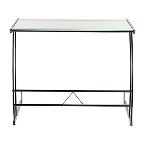 LumiSource Single Bit Computer Desk, Home Office Desk, Black Desk, Glass Desk, Small Desk for Bedroom, Gaming Desk, Contemporary Desk