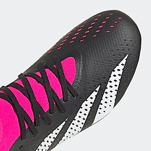 adidas Unisex Predator Accuracy.3 Firm Ground Soccer Shoe, Black/White/Team Shock Pink, 7.5 US Men