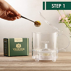 VAHDAM, Perfect Serve Tea Spoon & Imperial Tea Maker, 16 oz, Bottom Dispensing Tea Pot