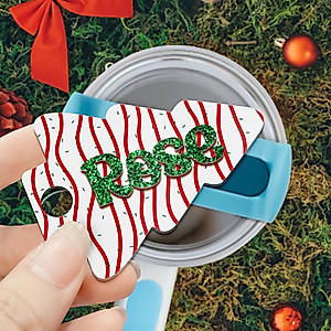 Christmas Tree Tumbler Name Tag, Customized Tumbler Name Tags, Christmas Tumbler Name Plate, Personalized Name ID Tags for 30oz 40oz Tumblers, Quencher Tumbler Name Plate