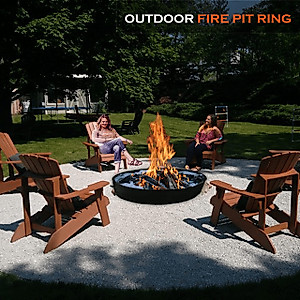 SIMOND STORE Portable Fire Pit Ring Liner, 24 Inch Diameter 12 Inch Height 2 mm Thick Heavy Duty Steel Round Fire Pit Insert for Outdoor Garden Patio Camping Bonfire Black