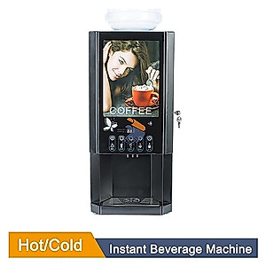 ECORTE Coffee Vending Machine Commercial Coffee Maker Instant Coffee Machine Full-automatic Cold Hot Beverage Dispenser (Color : Refrigerable 110V)