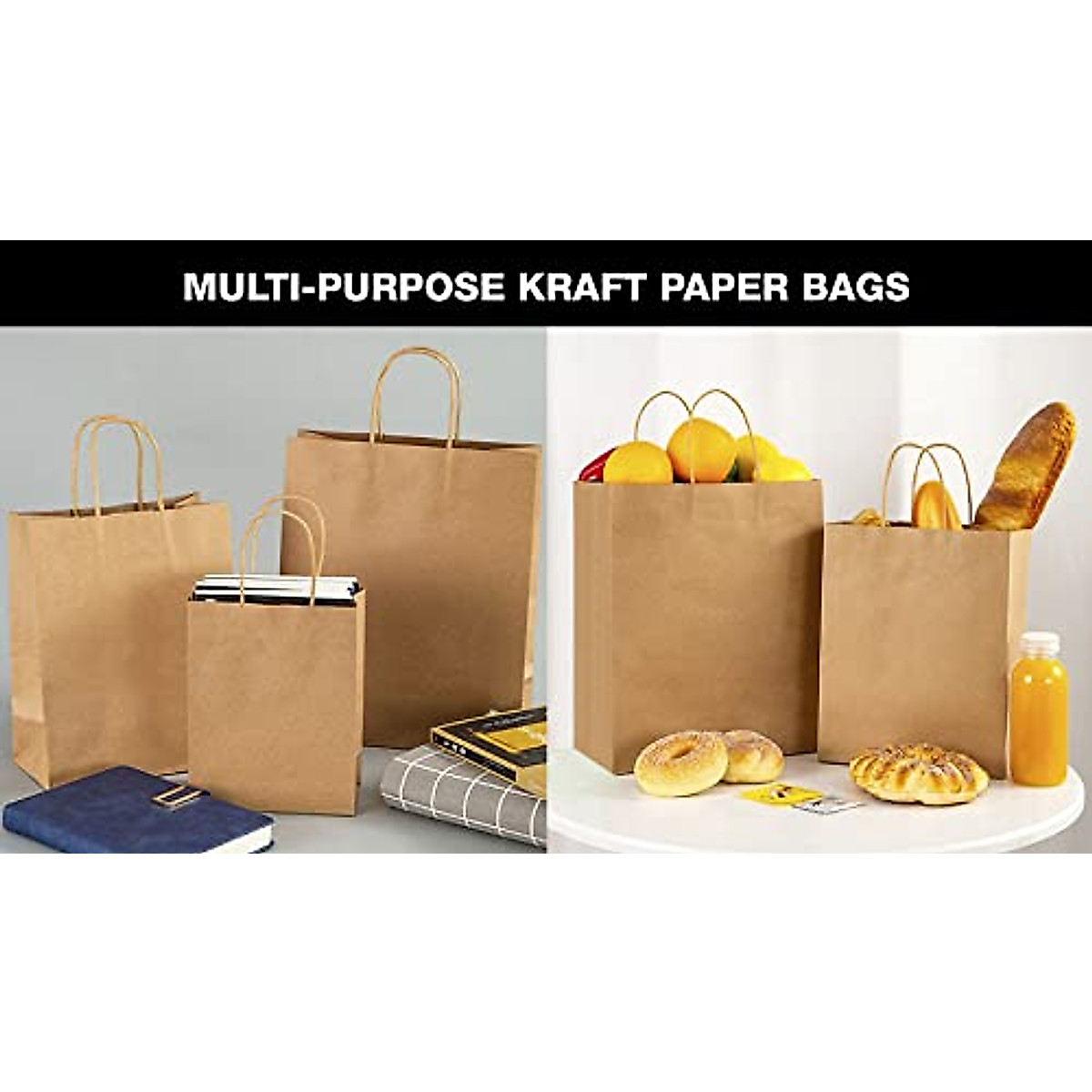 Packanewly Kraft Paper Bags with Handles, 36 PCS Brown - Eco-Friendly Gift Bags - Mixed Sizes: Small, Medium & Large for Retail, Gift, Shopping, Wedding, Birthday & Parties