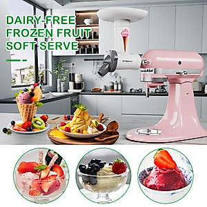 OTOmitra Frozen Fruit Soft Serve Maker for KitchenAid Stand Mixer, Dairy-Free Fruit Desserts Maker, Frozen Yogurt Maker, Dishwasher-Safe Sorbet Maker, Natural Ice Cream Maker Attachment