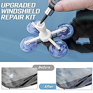 KMOOL Windshield Repair Kit, Glass Repair Kit, Automotive Glass Nano Fluid Glass Repair Kit Quick Fix for Chips & Cracks & Star-Shaped & Nicks & Half-Moon & Crescents - Car Windshield Repair kit
