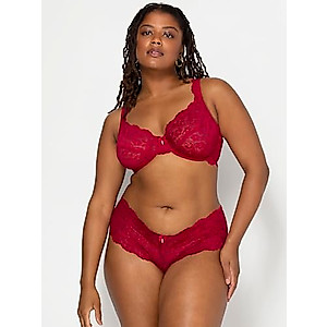 Smart & Sexy womens Signature Lace Cheeky Panty 2 Pack Underwear, No No Red/Black Hue, 9 US