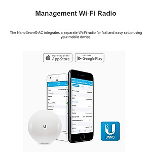 NanoBeam AC Gen2 NBE-5AC-Gen2-US 5GHz airMAX CPE with Dedicated Management Radio Bridge (2 Pack)