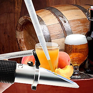 Beer Brix & Specific Gravity Refractometer with ATC Optic Dual Scale 0~32% Brix 1.000-1.120 SG Wine Wort Making Beer Brewing Fruit Juice Hops Sugar Homebrew Kit