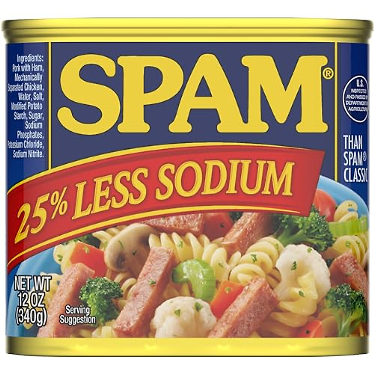 SPAM Less Sodium, 12 Oz (Pack Of 12)