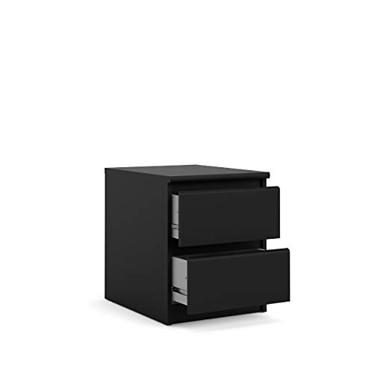 Tvilum 2 Drawer Bedroom Nightstand Nighstand, 19.69 in x 15.91 in x 19.49 in, Black