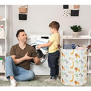 DDBASKET Kids Laundry Hamper Baby Hamper for Nursery Boy and Girl .Animal Hamper Cute Kids Toys Storage Bin Organizer Room Decor for Home(Cute animal)