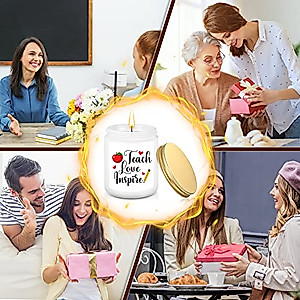 3 Pcs Teacher Appreciation Gifts Graduation Best Teacher Ever Thank You for Helping Me Grow Teacher Love Inspire Teacher Gift Scented Jar Candles for Women Men from Student, 9 Oz, 3 Scents