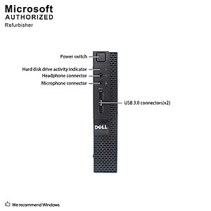 Dell Optiplex 3020 Micro Desktop Computer PC, Intel Core i3-4160T 3.1GHz, 8G DDR3, 500G, WiFi, BT, DP, VGA, Windows 10 Pro 64 Bit-Multi-Language Supports English/Spanish/French(Renewed)