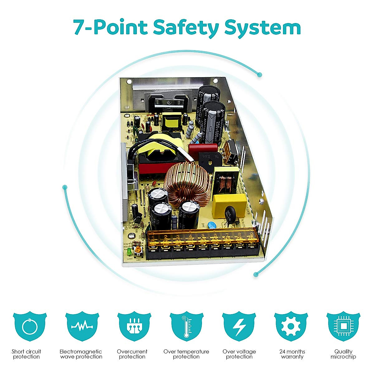 Aclorol 5V 40A 200W Power Supply 110V / 220V AC to DC 5V 40amp Universal Power Converter Transformer Driver Adaptor for WS2812B WS2813 2812 LED Strip Pixel CCTV Camera Security System Laptop Project