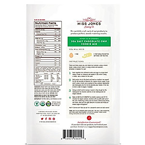 Miss Jones Baking Organic Cookie Mix, Non-GMO, Vegan-Friendly, Packed with Morsels: Sea Salt Chocolate Chip (Pack of 3)