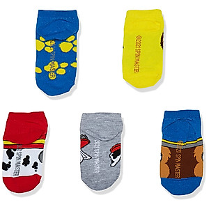 Nickelodeon boys Paw Patrol 5 Pack Shorty Casual Sock, Assorted Big Face, Shoe Size 4-8 US