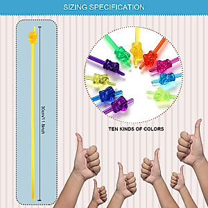 LNQ LUNIQI 20Pcs Teaching Pointers Reading Pointers Resin Presentation Finger Pointers Mixed Color Sticks for Teachers Aids, Kids of Ages 3+（Random Color）