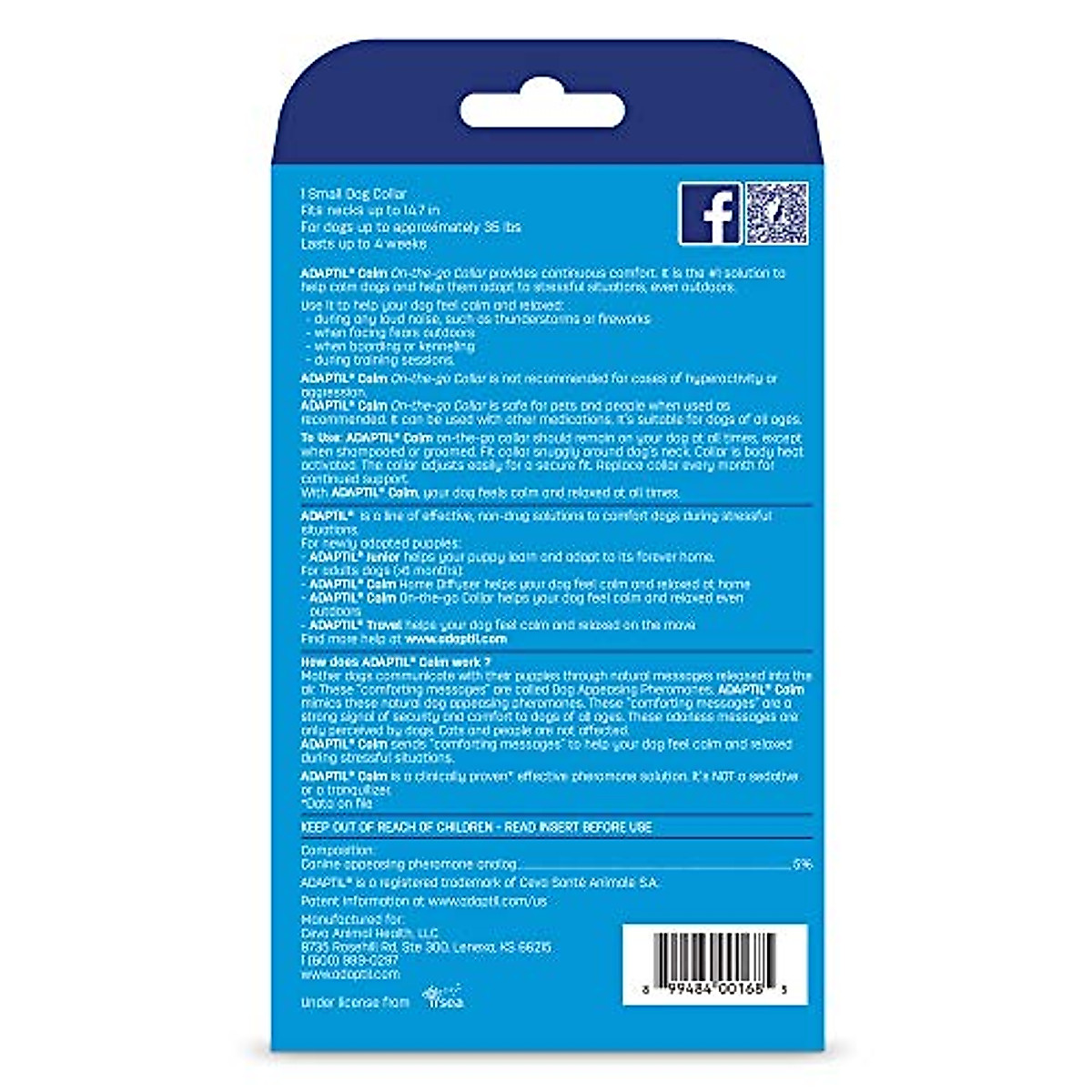 ADAPTIL Calming Pheromone Collar for Dogs, Small