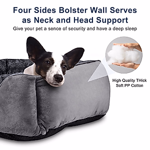 JOEJOY Rectangle Dog Bed for Large Medium Small Dogs Machine Washable Sleeping Dog Sofa Bed Non-Slip Bottom Breathable Soft Puppy Bed Durable Orthopedic Calming Pet Cuddler, Multiple Size, Grey