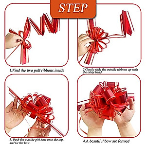 12 PCS 6" Large Gift Ribbon Pull Bows, Gift Wrapping Bows for Baskets, Presents, Wedding, Christmas, Party Decorations,White