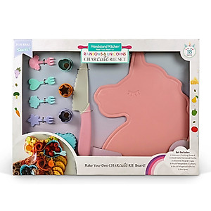 Handstand Kitchen Unicorn Char-cute-rie 18-piece Charcuterie Set for Kid Safe Cooking