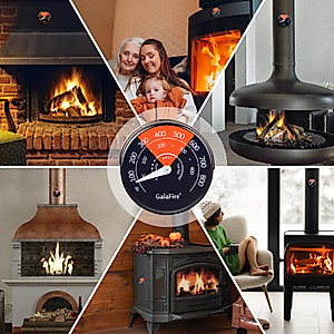 GALAFIRE Wood Stove Thermometer Magnetic, Oven Temperature Meter for Wood Burning Stoves, Gas Stoves, Pellet Stoves, Avoid Stove Fan Damaged by Overheat