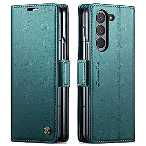 Taneny Case for Samsung Galaxy Z Fold 5 Case (2023),PU Leather Wallet Flip Folio Case with Card Holder RFID Blocking Kickstand Shockproof Phone Cover for Samsung Galaxy Z Fold 5 5G 2023 (Teal)