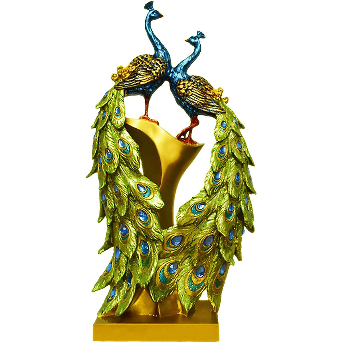 Peacock Figurine Desktop Statue Modern Peacock Ornament Desk Table Statue for Home Bedroom Living Room Garden Office - Style 01