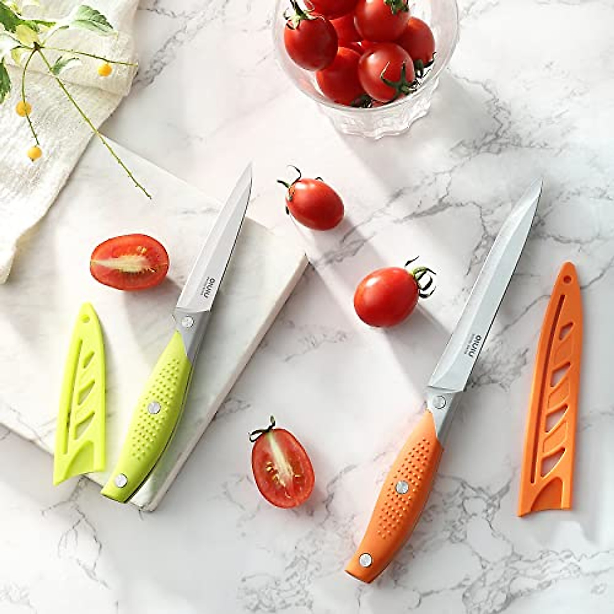 OLULU Paring Knife, 8 PCS Paring Knives, High Carbon German Stainless Steel Paring Knife Set, Knives With kitchen Accessories
