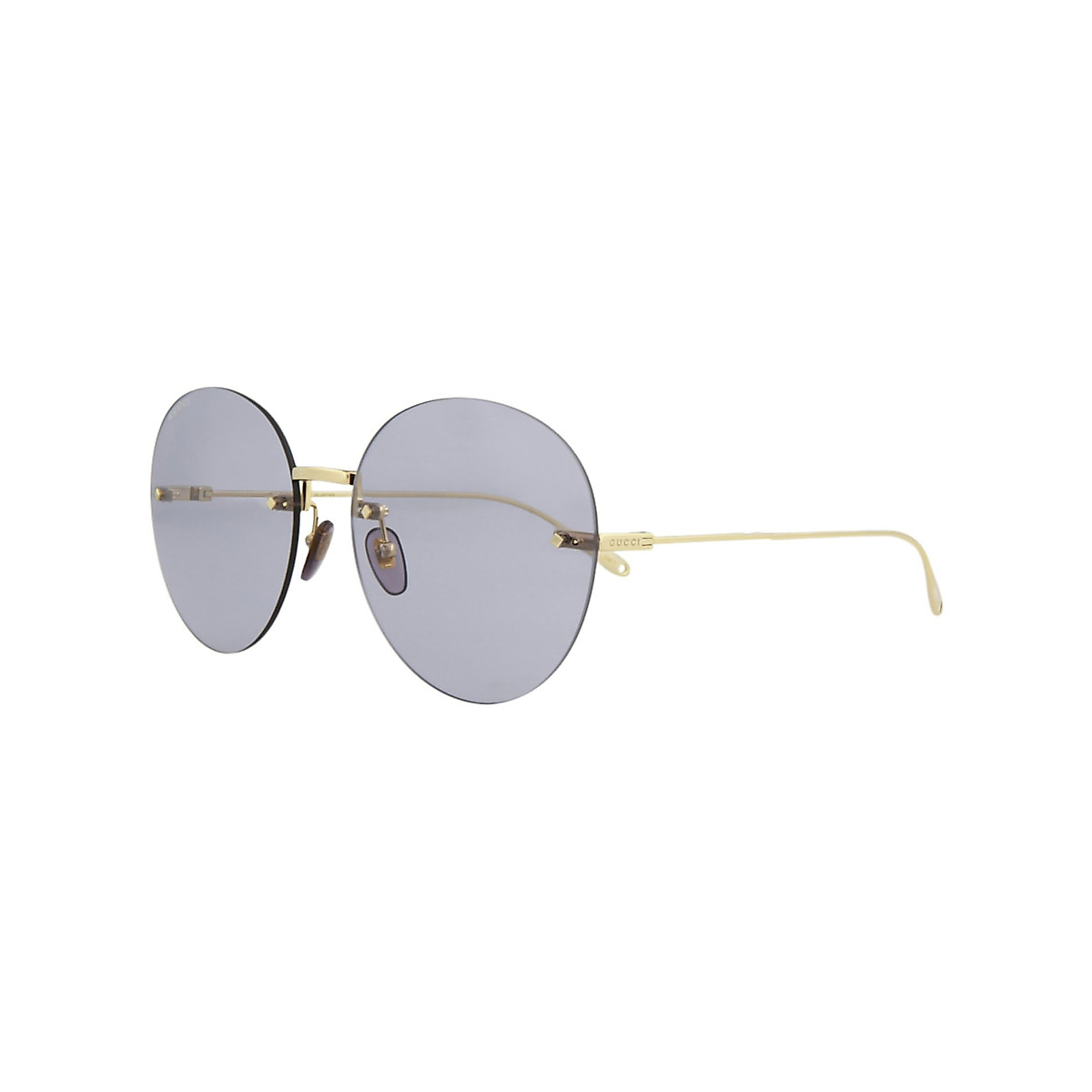 Gucci Round/Oval Sunglasses Gold Gold Violet Luxury Eyewear Made In Japan Metal Frame Designer Fashion for Everyday Luxury