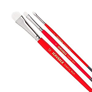 Creative Mark Scrubber Watercolor Brushes - Professional Watercolor Brushes for Scrubbing, Blotting, Re-Shaping Edges, and More! - Set of 3