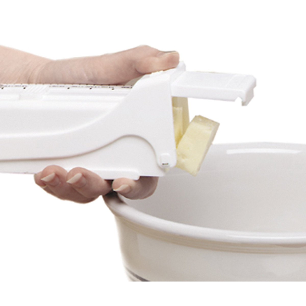 KitchenArt Buttermate Butter Cutter Slicer, Measuring Dispenser and Keeper, White