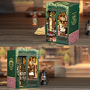 CUTEBEE Book Nook Kit - DIY Miniature House Kit for Adults, Teens and Beginners, Dollhouse Booknook Library Tiny House Bookshelf Decor 3D Wooden Puzzle, Gifts for Family, Friends (Owl Bookstore)