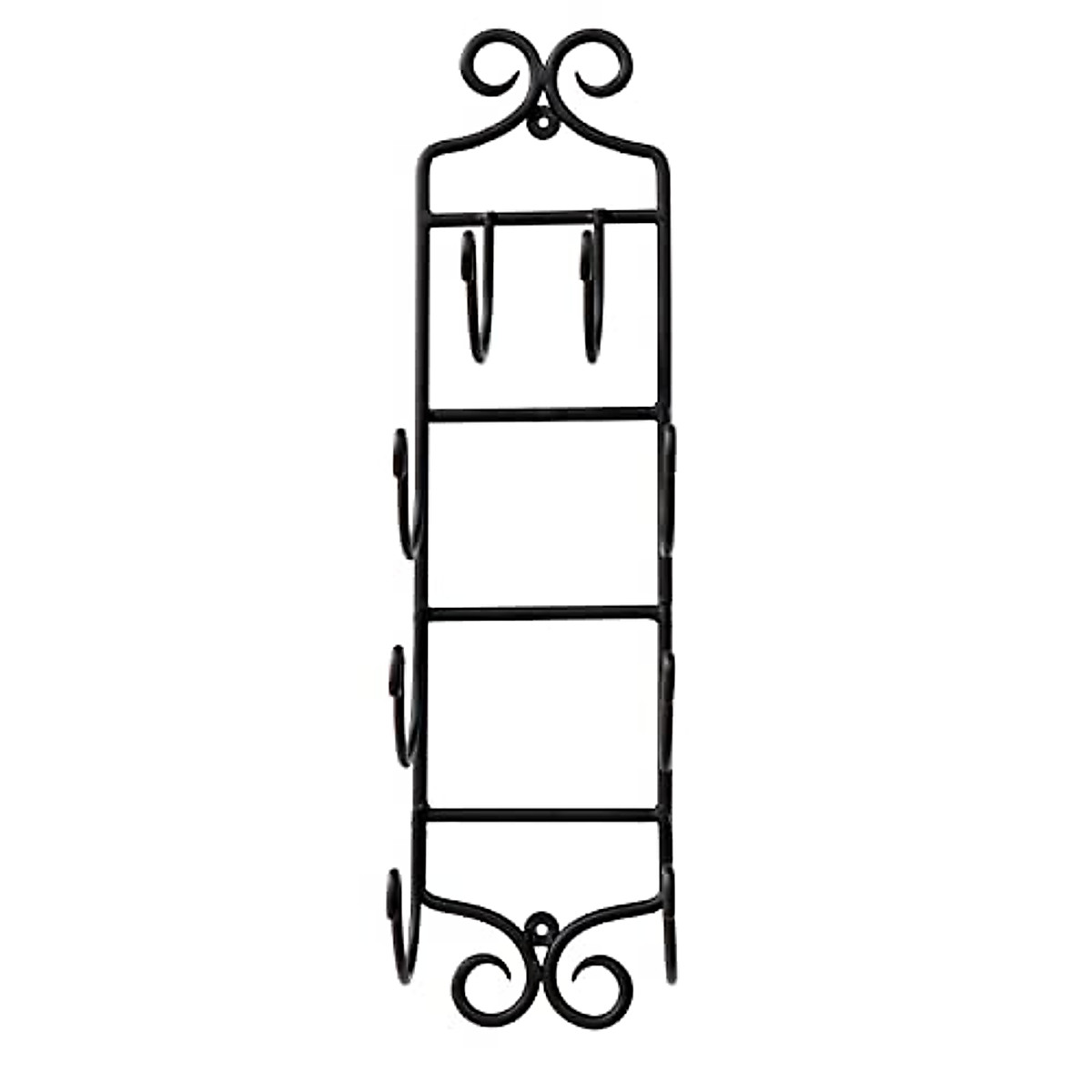 Towel Rack Wall Mounted, Bathroom Decor, Metal Towel & Wine Rack Holder, Storage Shelf for Bath Cloths, Small/Large Towels, Yoga Mat, Foam Roller, Washcloths, Hats, Decor (Black) by The Metal Magician