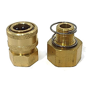 MTM Brass Pressure Washer Garden Hose Adapter (w/Spring & Filter) & Quick Connect Coupler