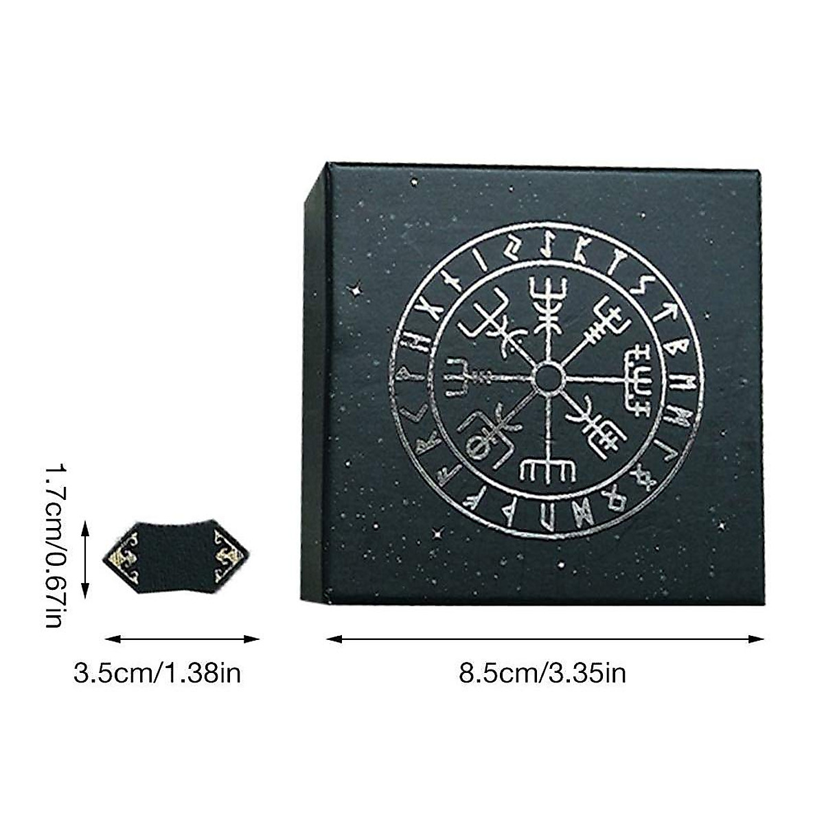 CALIDAKA Rune Stones Card Set, Zinc Alloy Wood Rune Stones Nordic with Storage Bag Props,Handmade Woodcut Rune Set Family Portable Home Entertainment Toys Supermarket Beginner Board Game