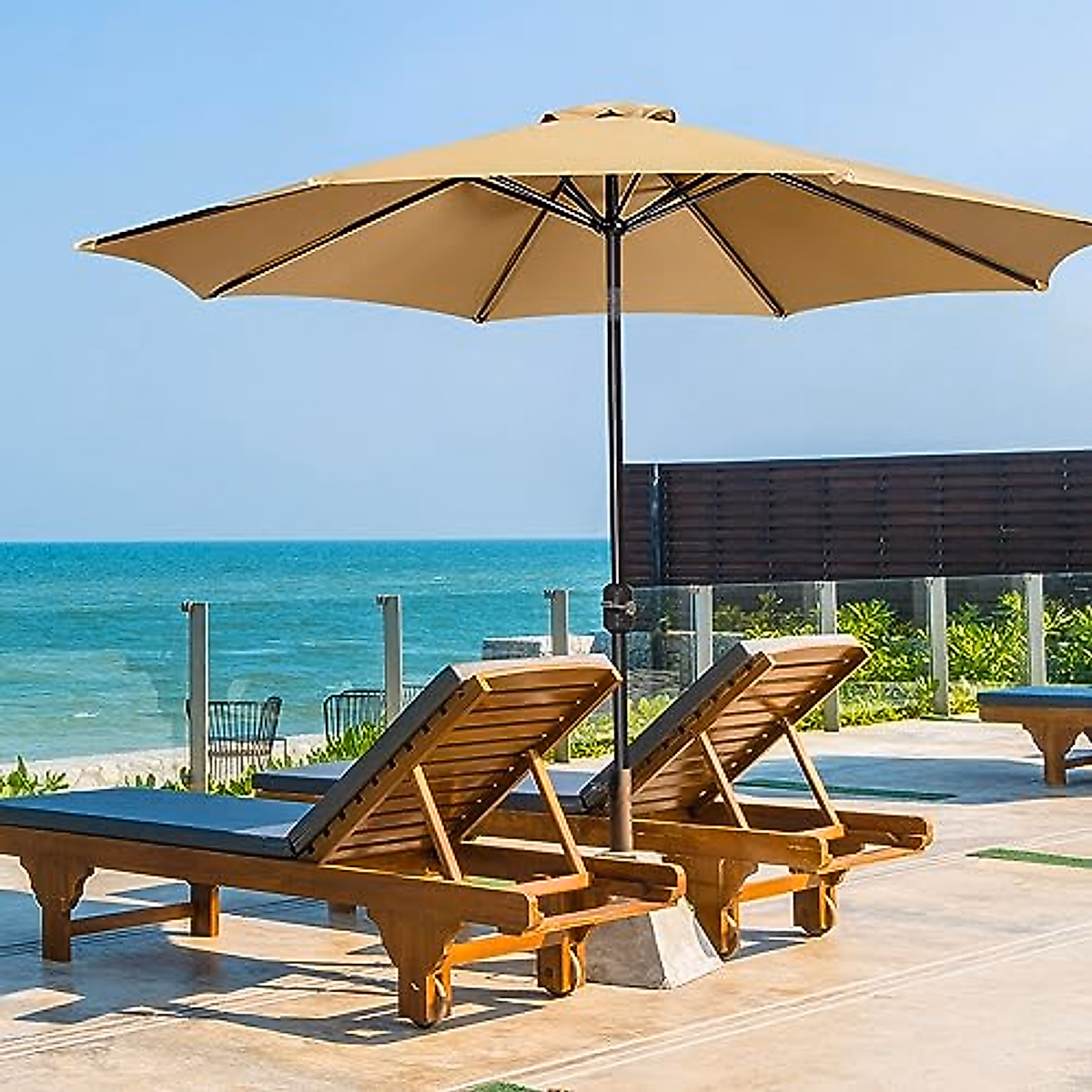 9ft Round Patio Umbrella Surface Sun Umbrella for Garden Yard Picnic Outdoor Replaceable Umbrella Surface