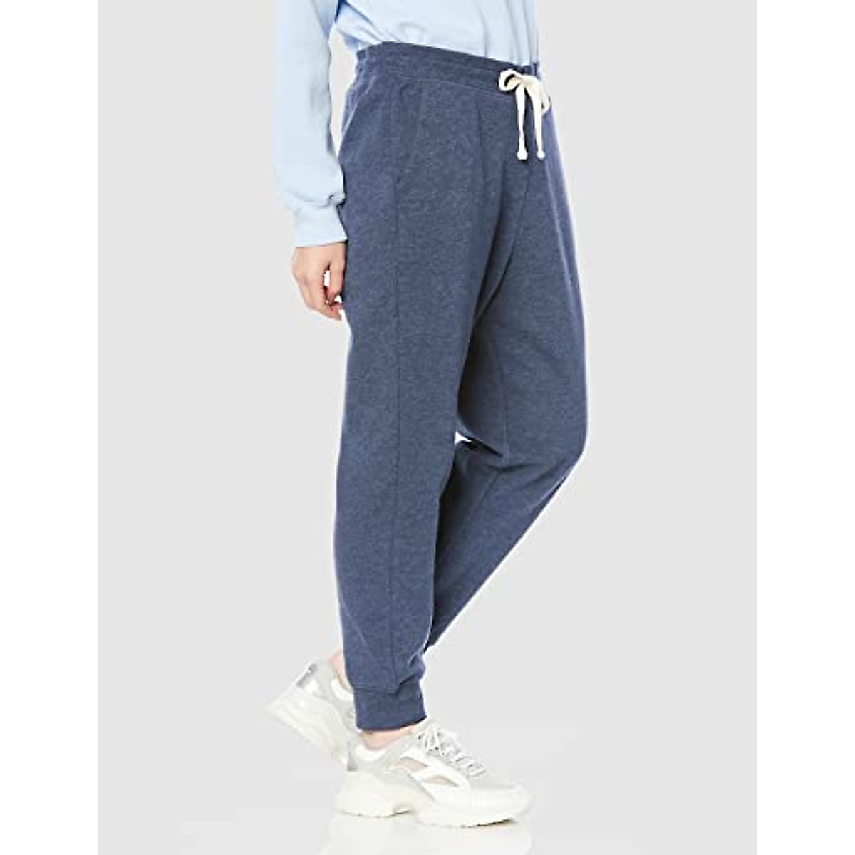 Amazon Essentials Women's French Terry Fleece Jogger Sweatpant (Available in Plus Size), Navy Heather, Small