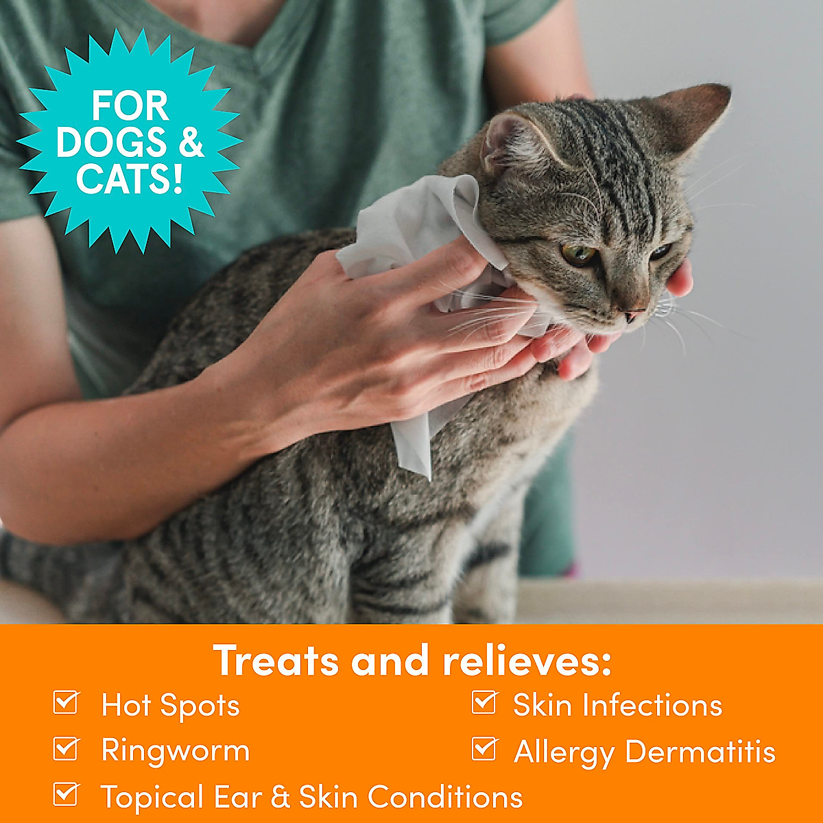 Nootie Medicated Dog Wipes, Chlorhexidine & Miconazole Pet Wipes for Dogs & Cats - 2” Small Wipes, 60 Count - Sold in Over 10,000 Vets & Pet Stores