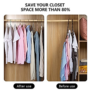Lidermic Space Saving Hanger Smart Magic Hanger Closet Organizers and Storage Clothes Hanger Multi Hanger Sturdy Plastic Space Saver for Home, Dorms, Bedroom, Apartments (Black, 10)