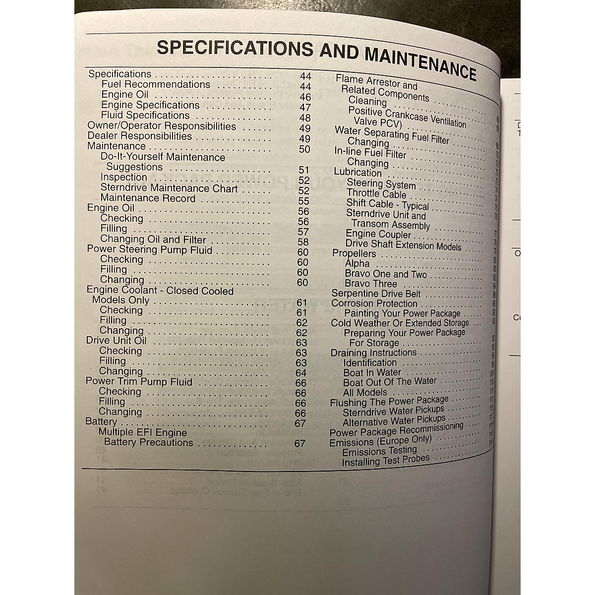 Mercury MerCruiser - Operation, Maintenance & Warranty Manual