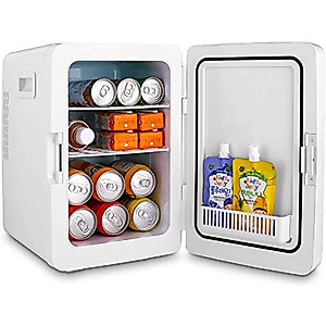 20L Mini Fridge, Mini Freezer, Large Capacity Compact Cooler and Warmer with Digital Thermostat Display and Control Temperature, Single Door Mini Fridge Freezer for Cars, Road Trips, Homes, Offices.