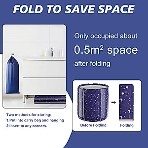 DAILYLIFE Portable Bathtub Adult, Ice Bath Tub for Athletes, Portable Bath tub for adults, Foldable Bath Tub, Hot Tub for Shower Stall, Japanese Soaking Bath Tub with Pillow, Easy assembly(Moonstar)