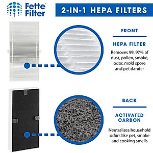 Fette Filter - Replacement Filter U Compatible with Honeywell HEPAClean U Filter HRF201B and Febreze FRF102B For HHT270, HHT290 & Febreze FHT170, FHT180, FHT190 - Pack of 2