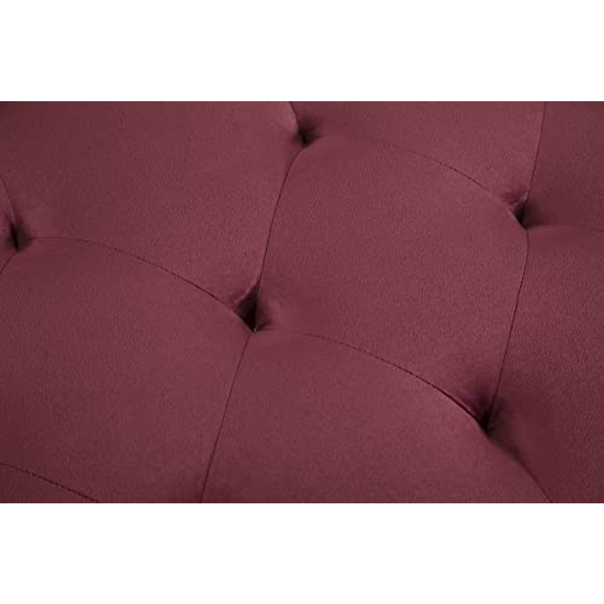 ERYE Button Tufted Sectional 2 Pillows and Reversible Chaise Lounge, L-Shaped Nailhead Decor Corner Sofá Convertible Sleeper Bed for Living Room Furniture Sets, Sofa & Couch, Red