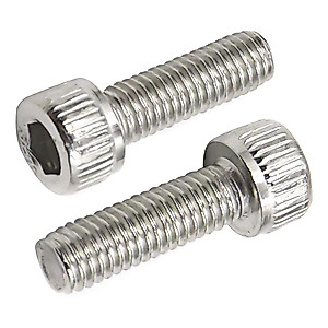 Hxchen M4x10 Socket Head Cap Screws, Full Thread, Allen Socket Drive, 304 Stainless Steel, Bright Finish - (25 Pcs)